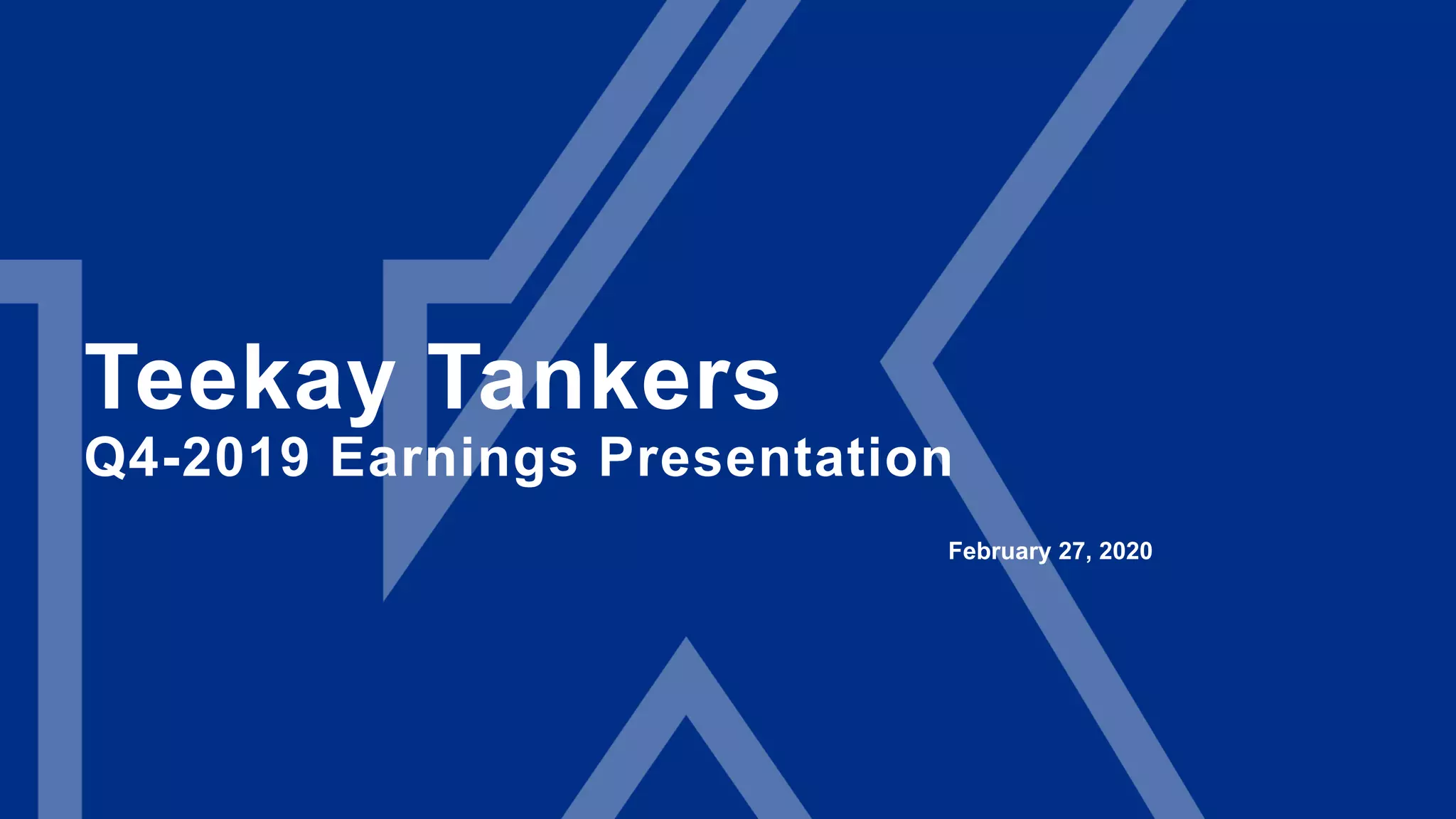TNK Q4-2019 Earnings Presentation | PPT