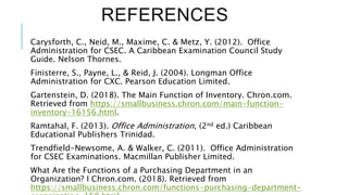 Functions of the procurement and inventory management office | PPTX