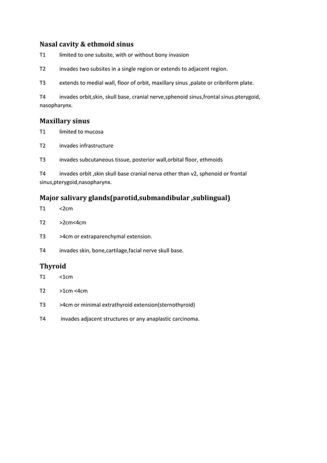 Tnm classification in otolaryngology head &neck surgery | PDF