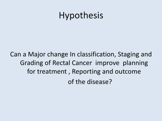 TNMR Vs TNM and new Classification of Rectal Cancer | PPTX