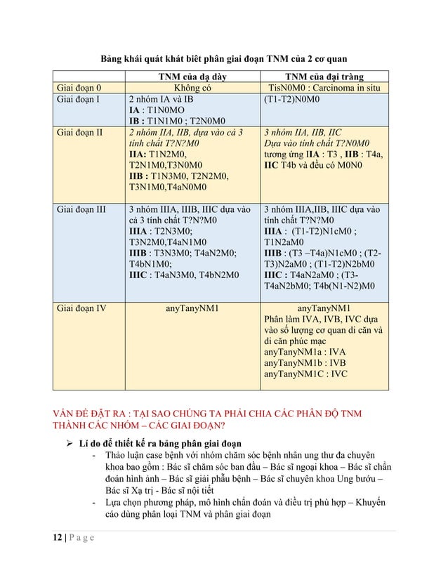 Phân độ TNM của ung thư đại - trực tràng và Ung thư dạ dày theo AJCC 8th | PDF