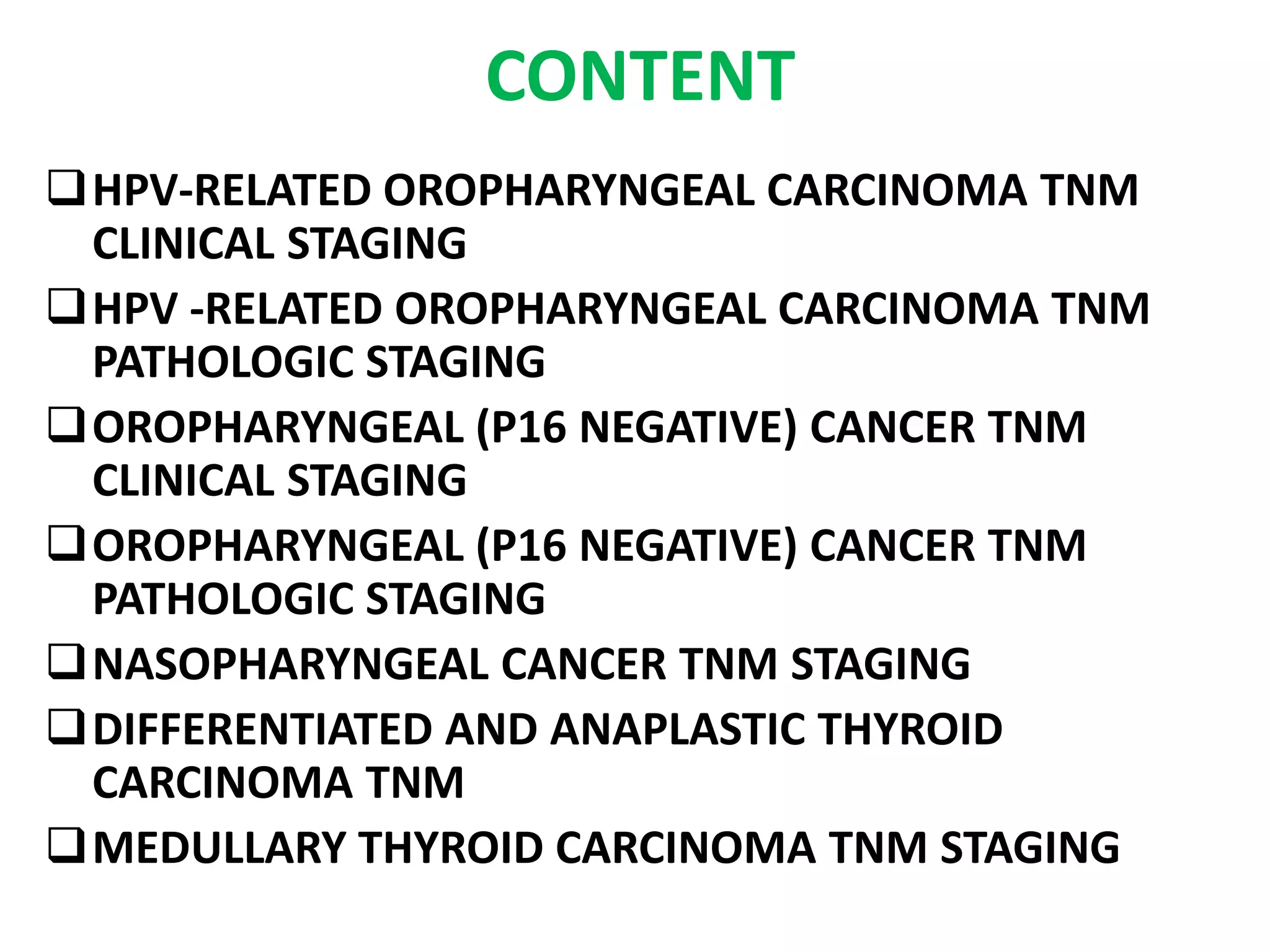 TNM SYSTEMS IN ENT.pptx | Thyroid Disorders | Endocrine and Metabolic ...