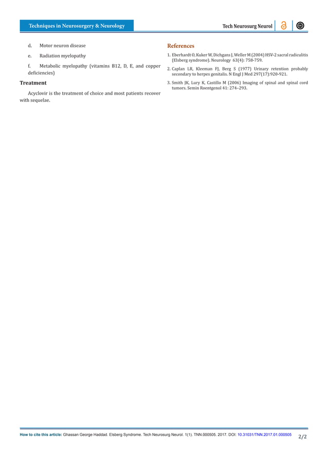 Elsberg Syndrome | Crimson Publishers | PDF | Physical Therapy | Wellness