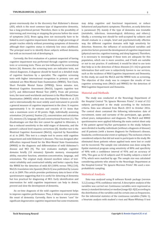 Comparison of Montreal Cognitive Assessment (Moca) and Mini-Mental ...