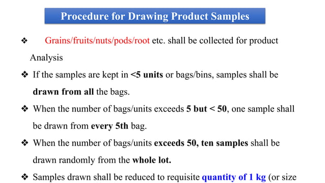Organic farm- Sampling Procedures adopted for soil,water, plant ...