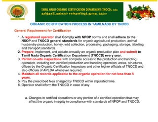 Tnocd organic certification | PDF
