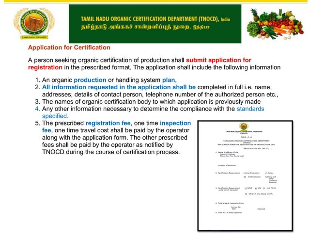 Tnocd organic certification | PDF