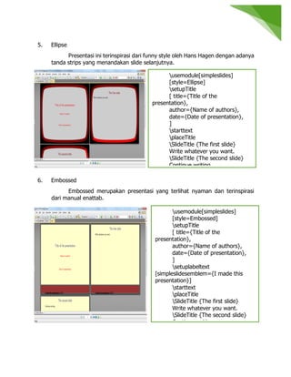 Simpleslides, Media Presentasi ConTeXt | PDF
