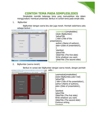 Simpleslides, Media Presentasi ConTeXt | PDF