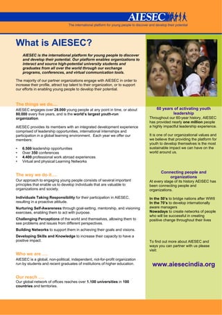 AIESEC Coimbatore Corporate Proposal | PDF