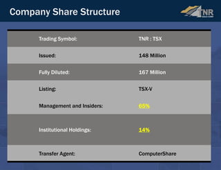TNR Gold Investor Presentation | PPTX