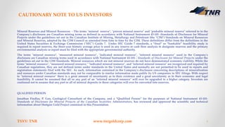 TNR Gold Investor Presentation: Building The Green Energy Metals ...