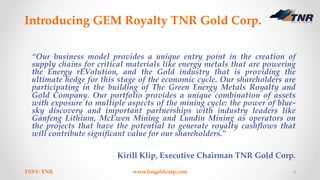 TNR Gold Investor Presentation: Building The Green Energy Metals ...