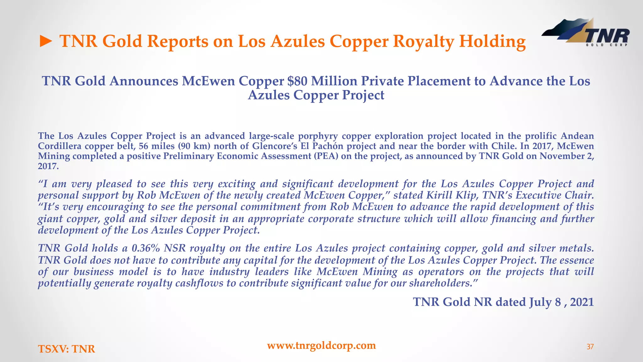 TNR Gold Investor Presentation - Building The Green Energy Metals ...