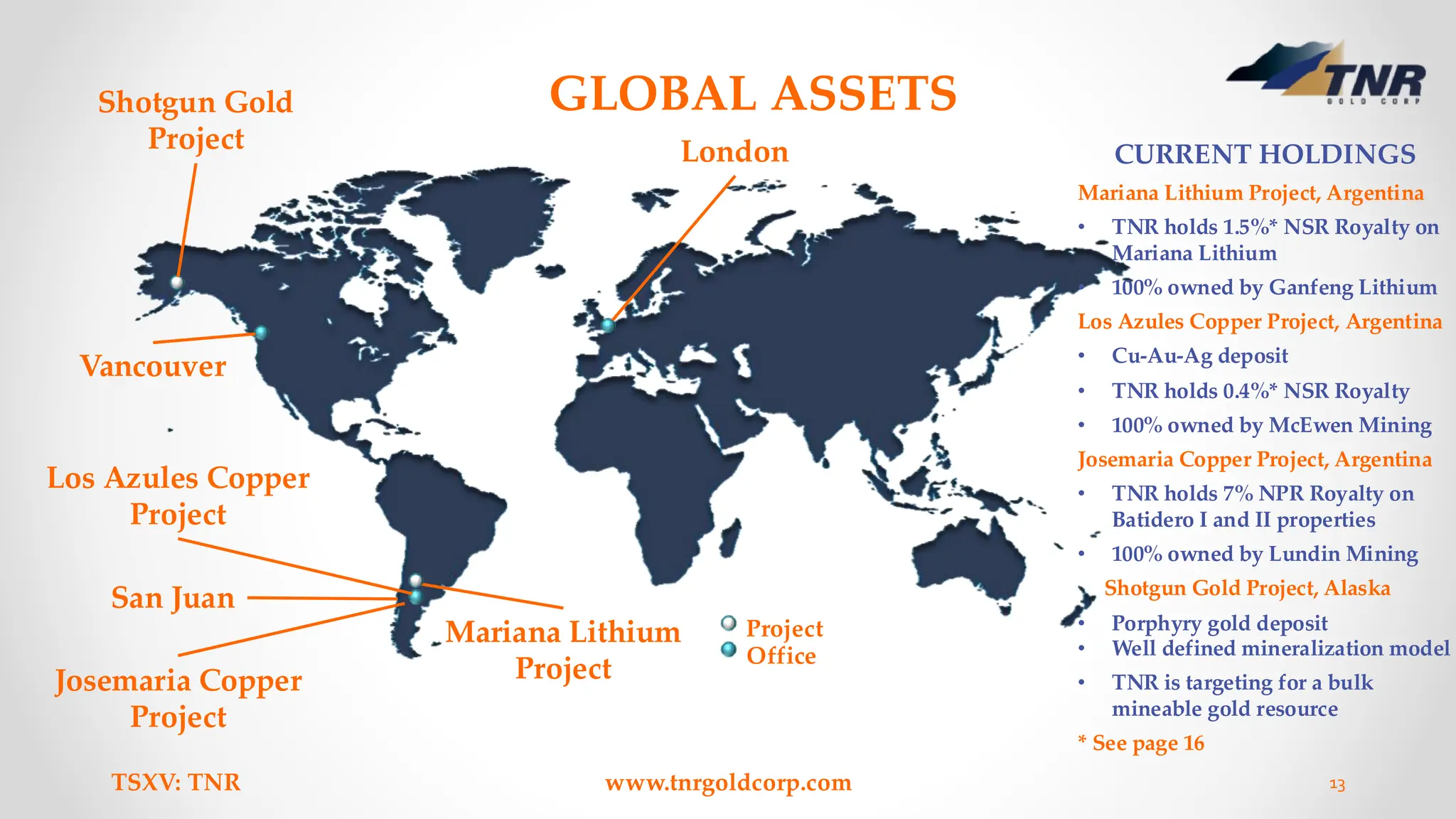 TNR Gold Los Azules Copper NSR Royalty Holding with McEwen Mining ...