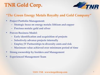 TNR Gold Shotgun Gold Project Presentation | PDF