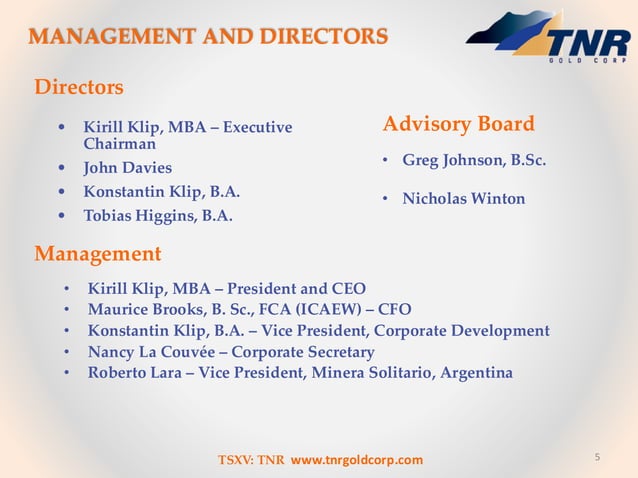 TNR Gold Shotgun Gold Project Presentation | PPT
