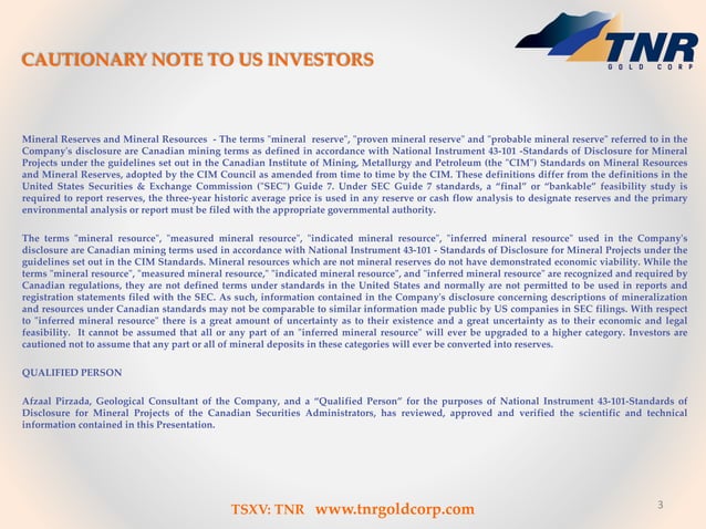 TNR Gold Shotgun Gold Project Presentation | PDF | Commodities | Economy