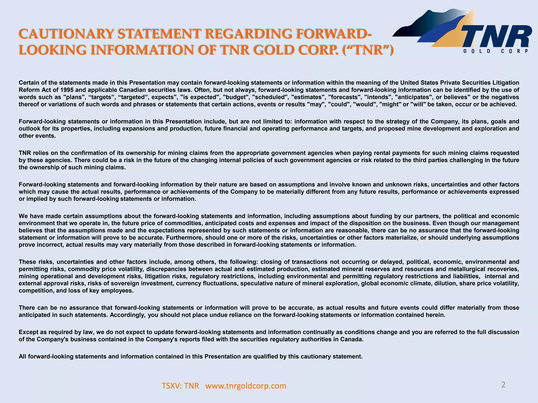 TNR Gold Shotgun Project Presentation | PPT