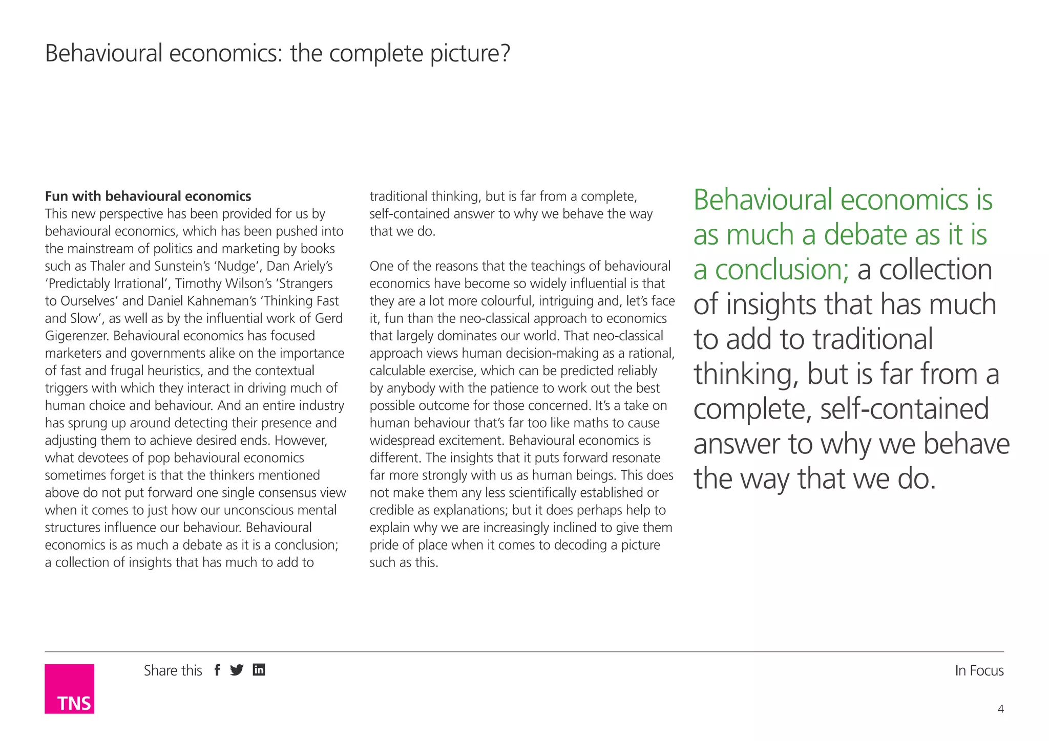 Behavioural economics: the complete picture? | PDF