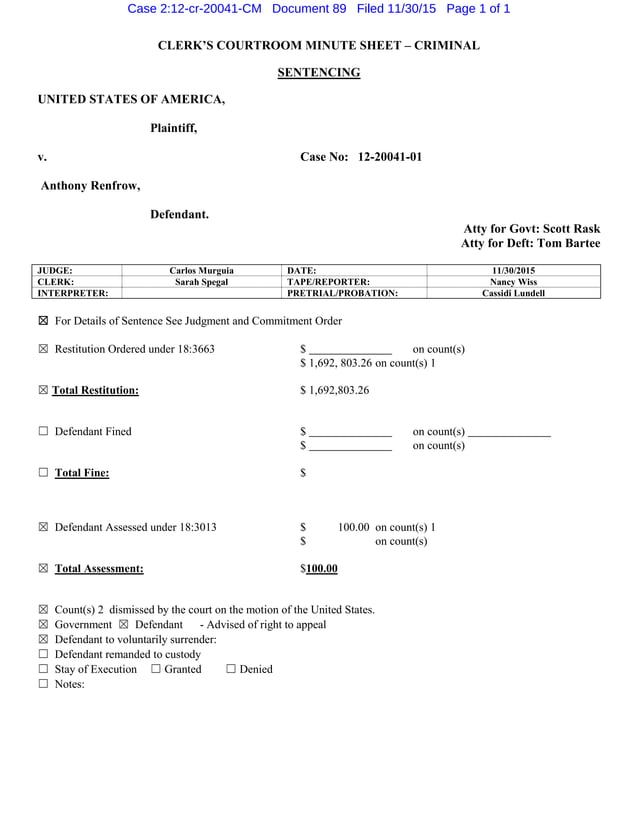 TNT Tony - Iraqi Dinar Guru Scam - Court Sentencing Transcript | PDF