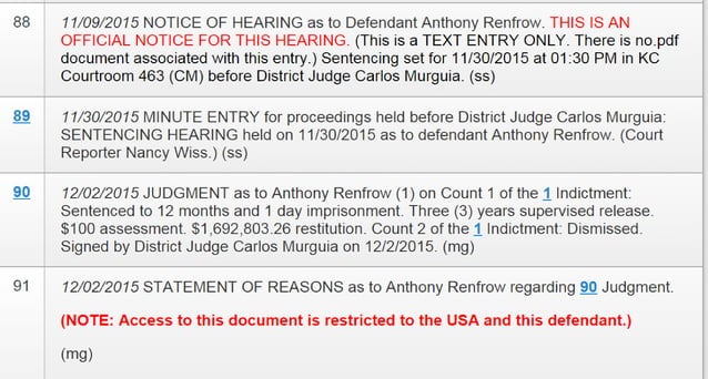 TNT Dinar - TNT Tony Court Sentencing Documents Tony Renfrow 14 Daily ...