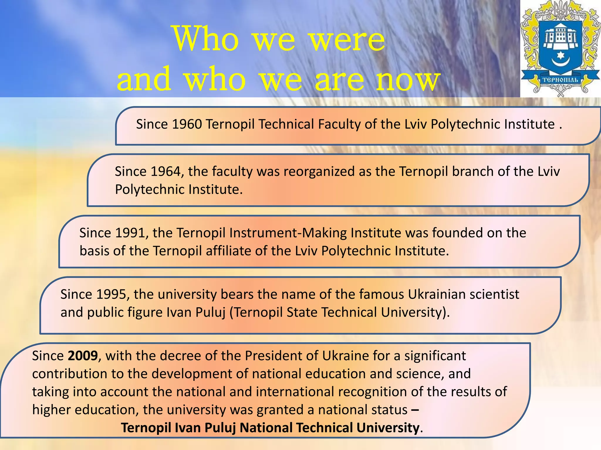 WELCOME TO TERNOPIL IVAN PULUJ NATIONAL TECHNICAL UNIVERSITY | PPTX