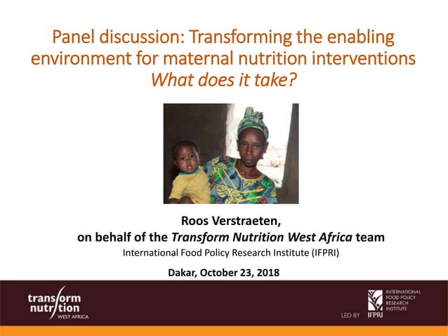 Transforming the enabling environment for maternal nutrition ...