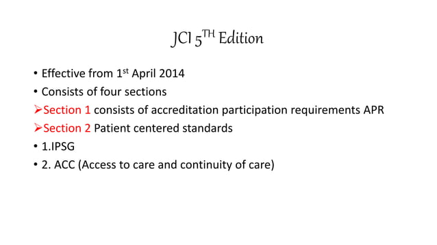 Joint commission international (jci) | PPTX