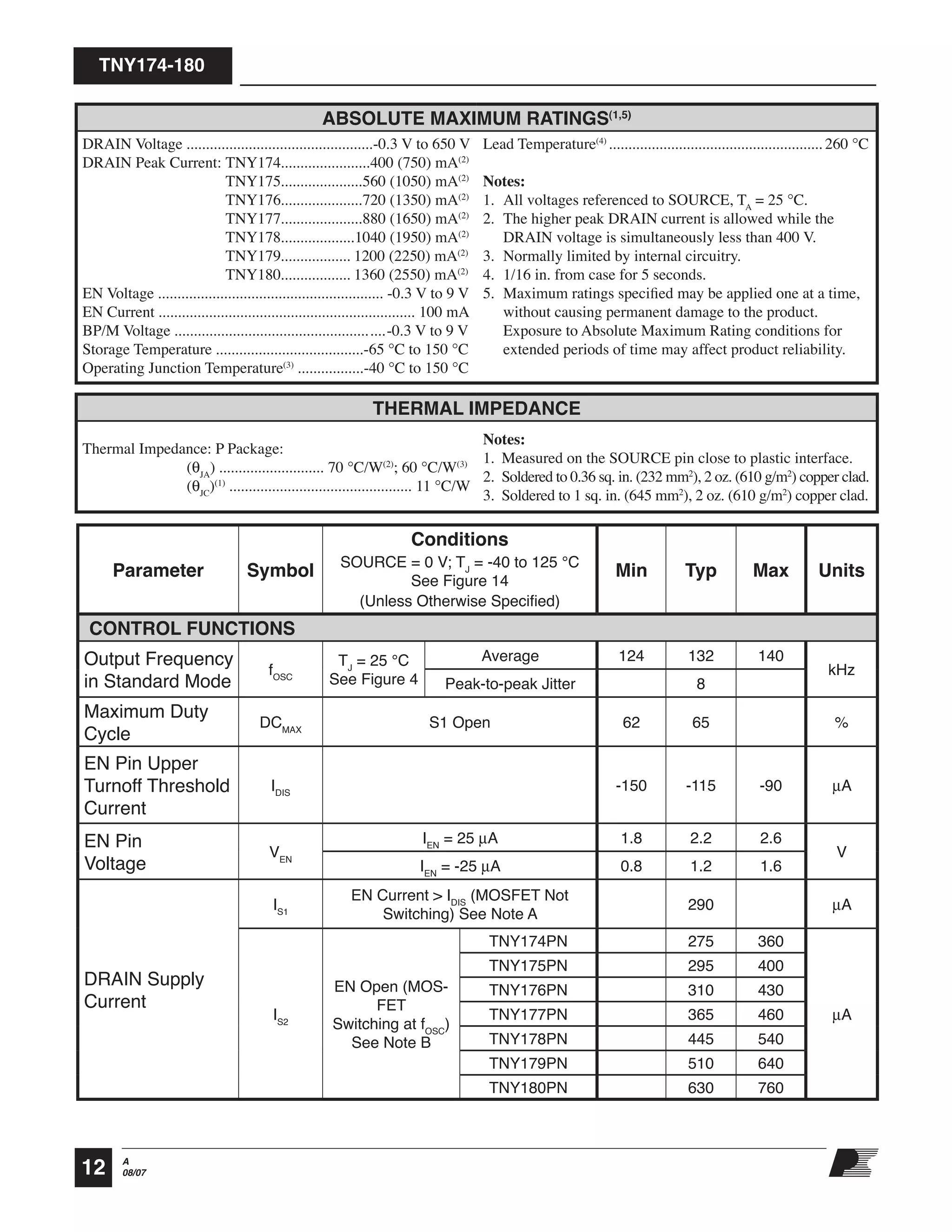 Original Power Supply IC TNY176PN DIP-7 New Power Integrations | PDF