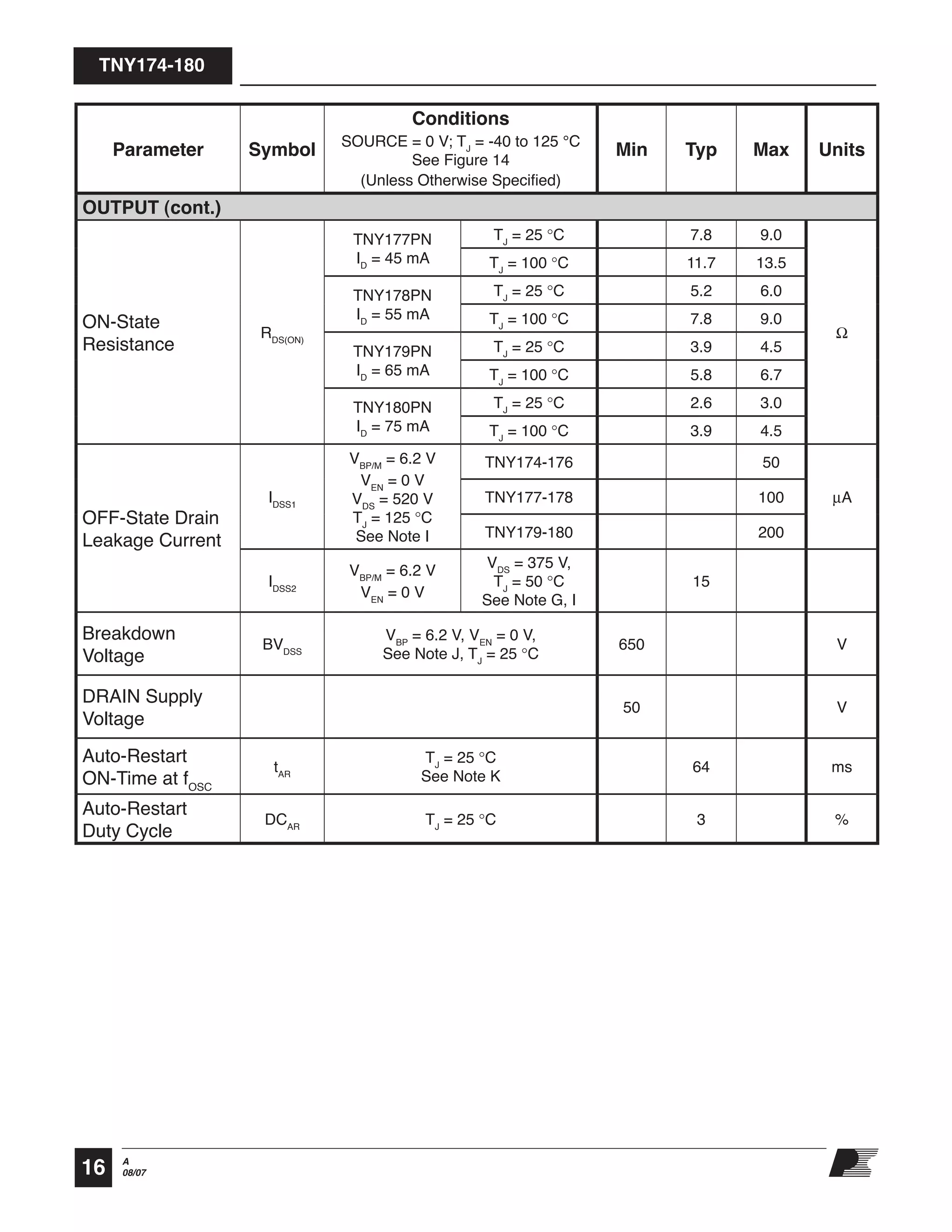 Original Power Supply IC TNY176PN DIP-7 New Power Integrations | PDF