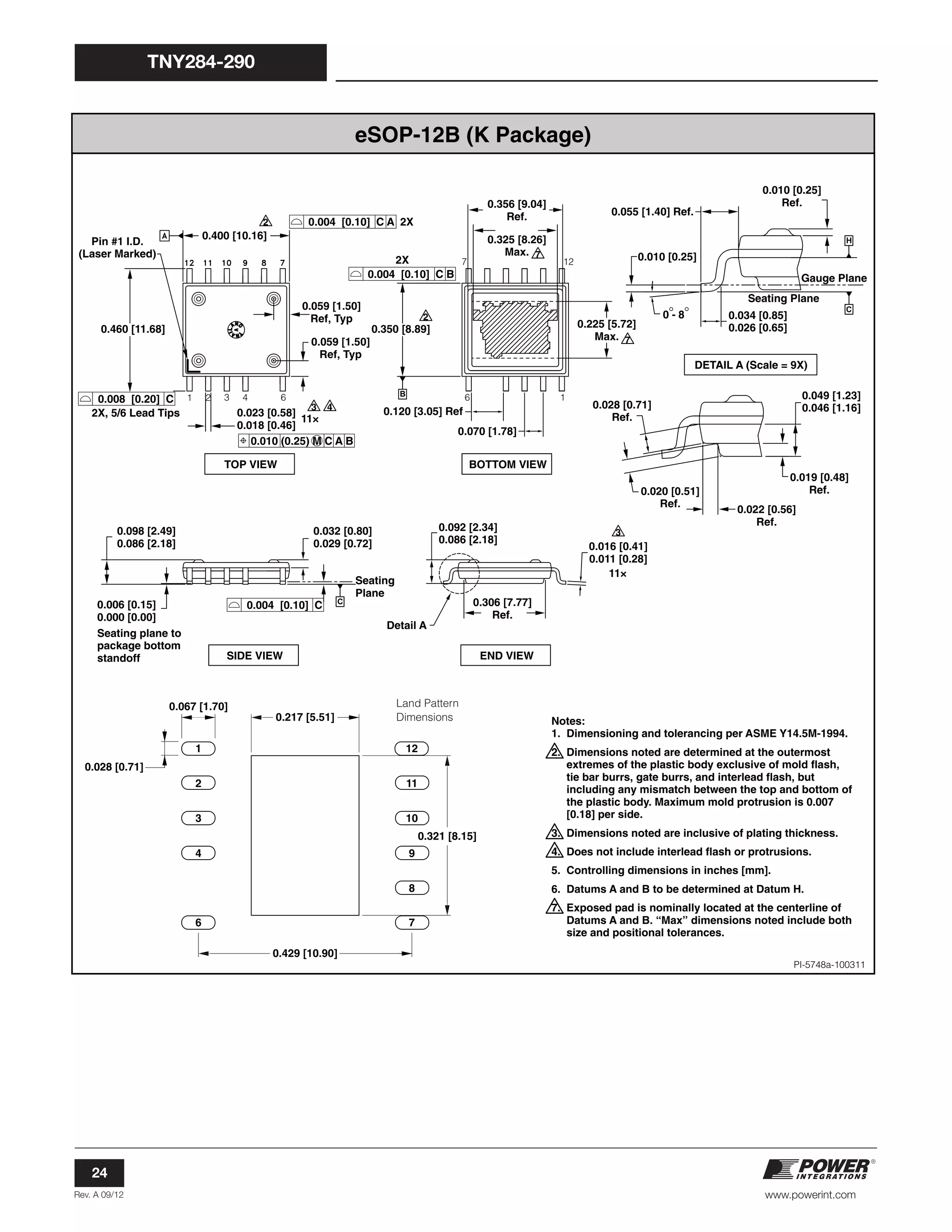 Original Power Supply IC TNY290PG TNY290P TNY290 DIP-7 New Power Integration | PDF