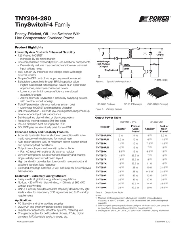 Original Power Supply IC TNY290PG TNY290P TNY290 DIP-7 New Power ...