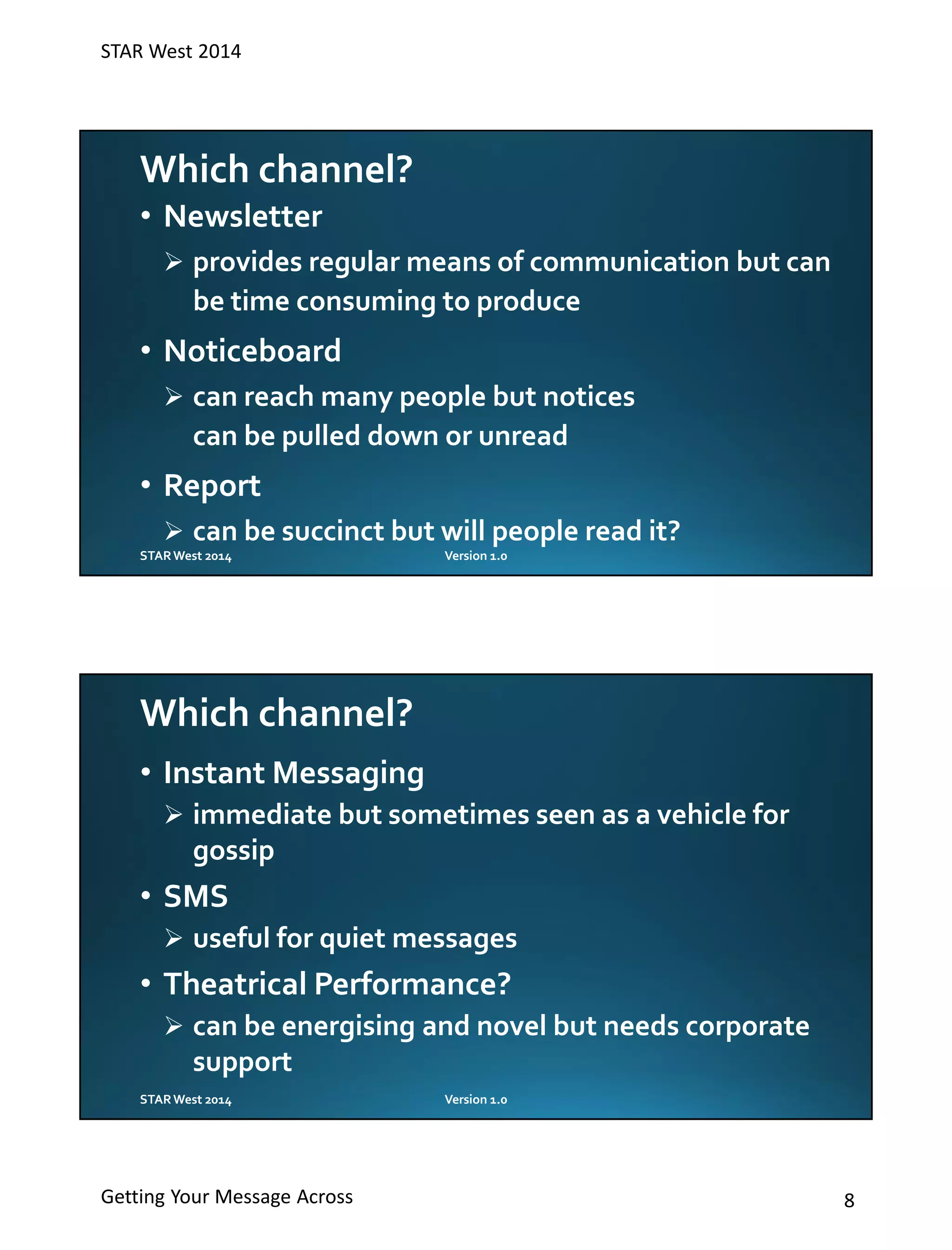 Getting Your Message Across: Communication Skills for Testers | PDF