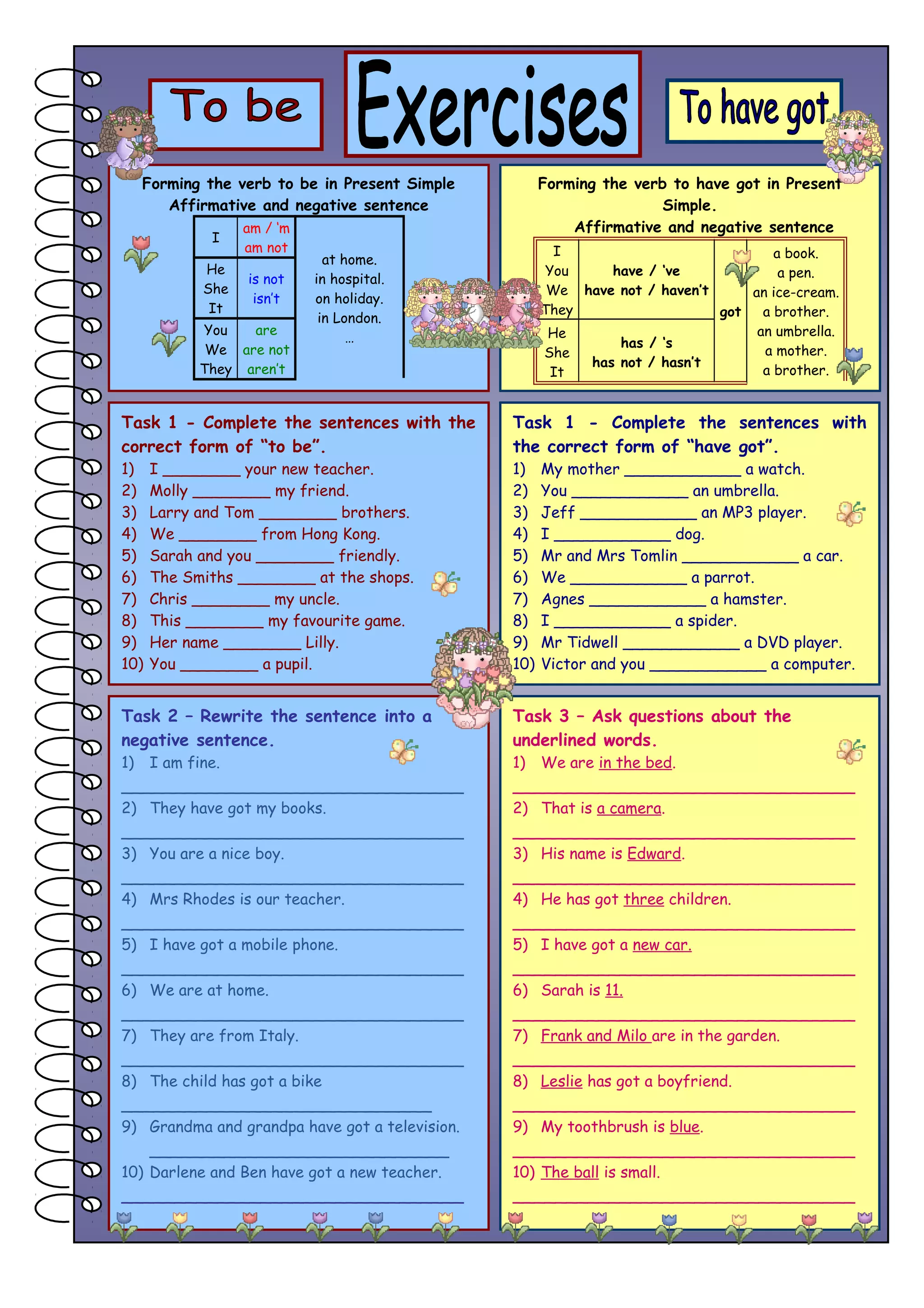 To be-and-to-have-got-revision-ex | DOC | Dating | Family and Relationships