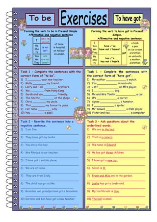 To be-and-to-have-got-revision-ex | DOC | Dating | Family and Relationships