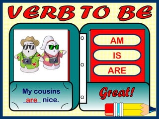VERB TO BE FOR GAME/ FIRSTH GRADE-PRACTICE | PPT