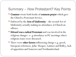 To what extent did England become Protestant under Edward VI? | PPT