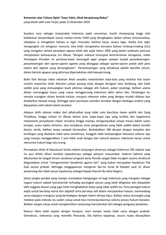 Tulisan Opini Politik | PDF