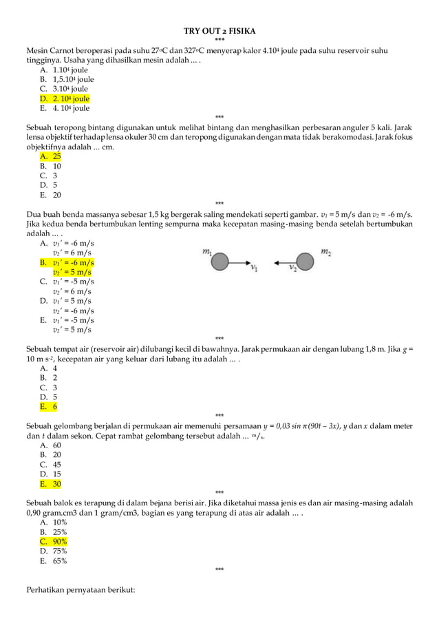 Latihan Soal Akhir Fisika SMA | PDF