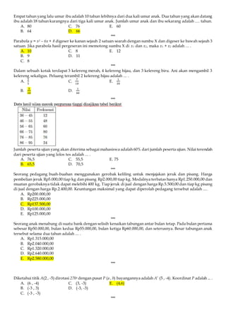 Latihan Soal Akhir Matematika SMA | DOCX