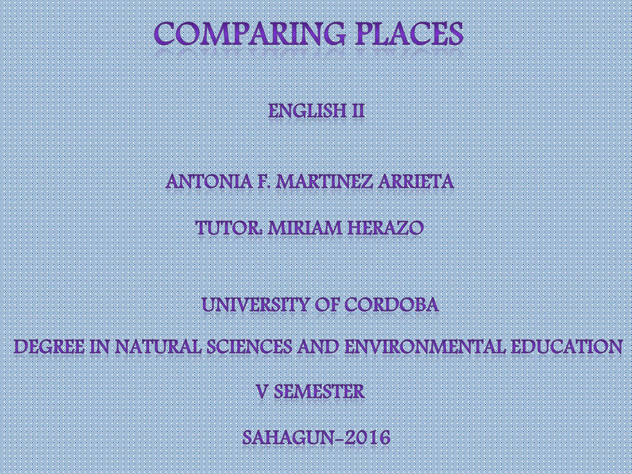 Comparing Places | PPT