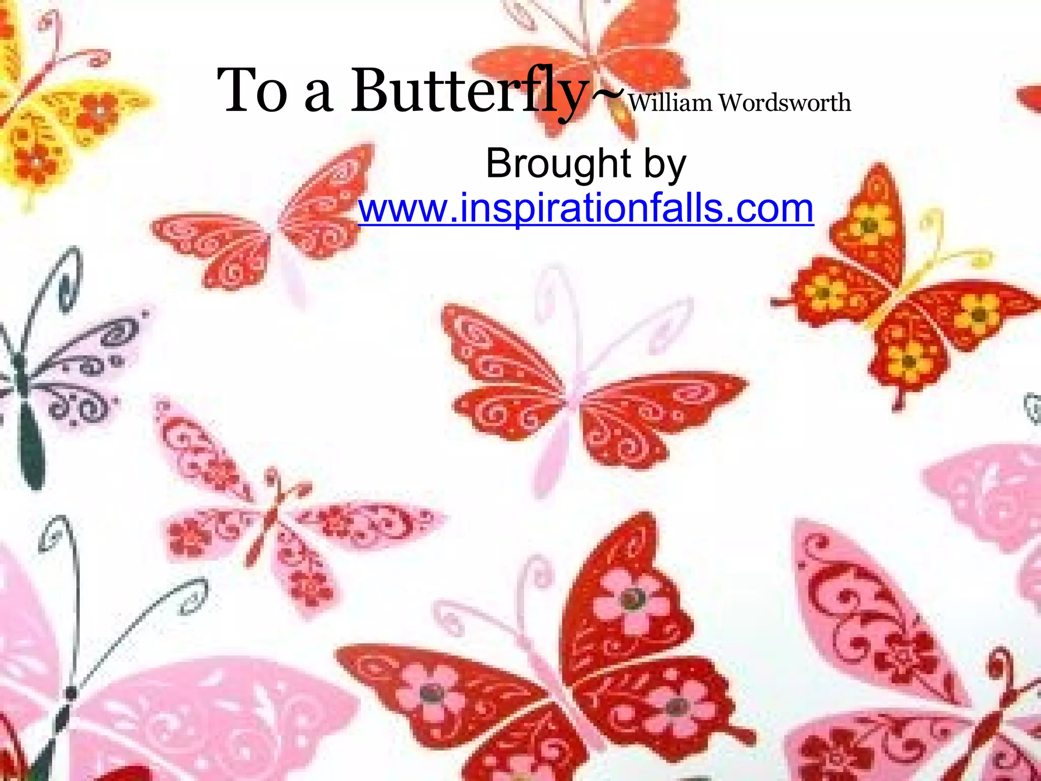 To A Butterfly | PPT