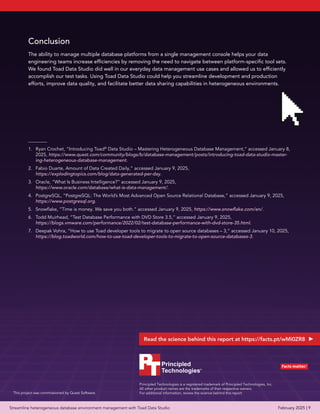 Streamline heterogeneous database environment management with Toad Data Studio | PDF