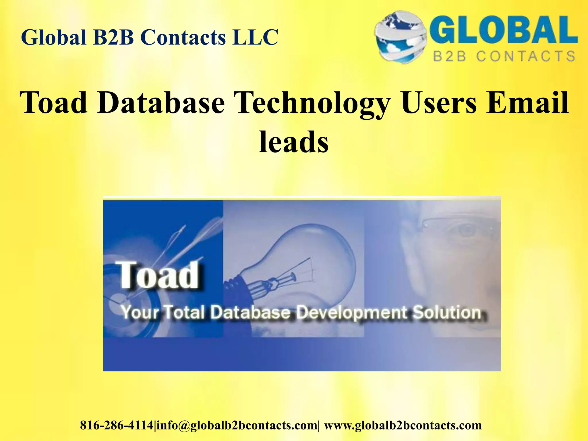 Toad database technology users email leads | PPT