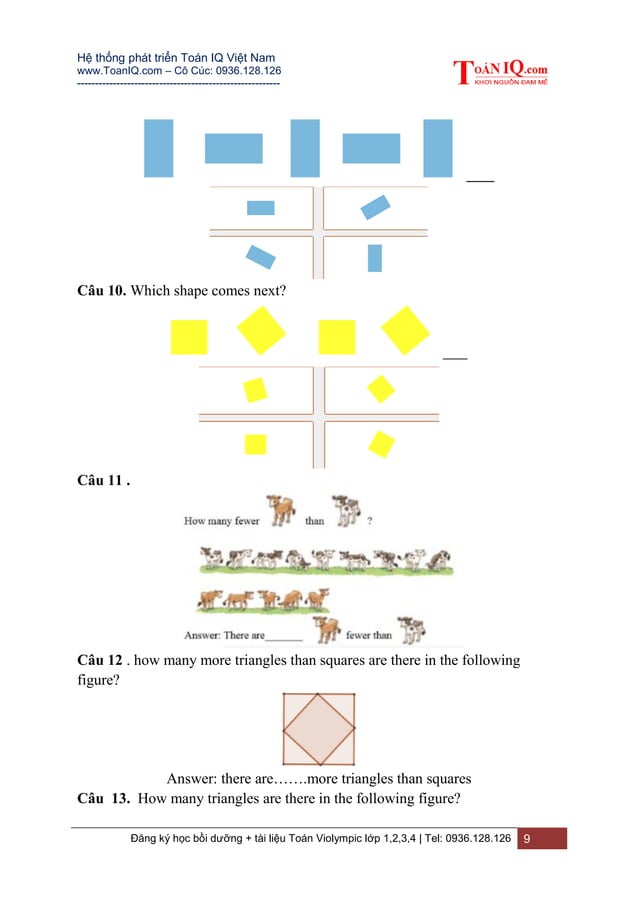 Toan violympic-tieng-anh-lop-1 | PDF