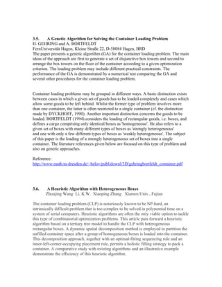 To Analyze Cargo Loading Optimization Algorithm | DOC | 3-D Graphics | Computer Software and ...