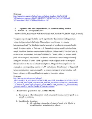 To Analyze Cargo Loading Optimization Algorithm | DOC | 3-D Graphics | Computer Software and ...