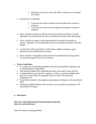 To Analyze Cargo Loading Optimization Algorithm | DOC | 3-D Graphics | Computer Software and ...