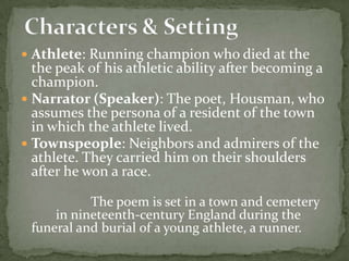 To an Athlete Dying Young by A.E. Housman | PPTX